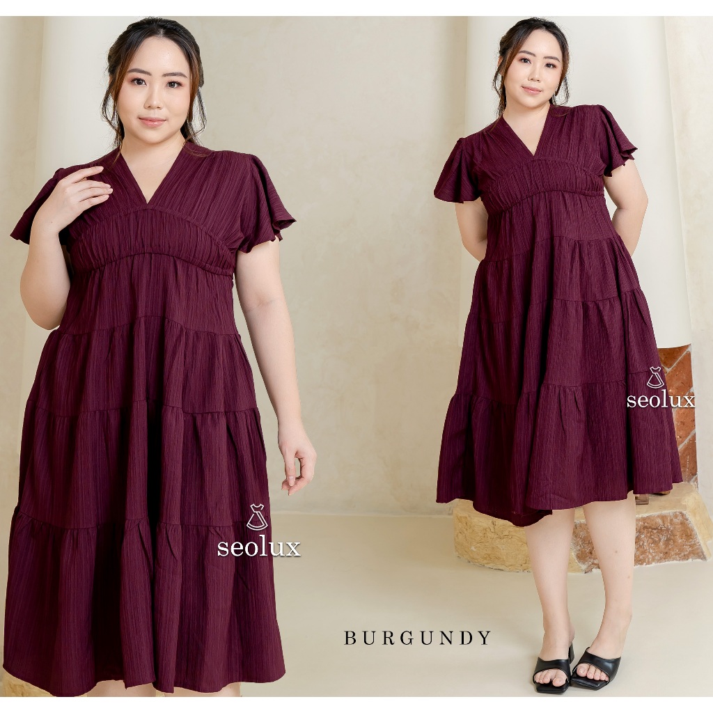 Jual SEOLUX - DS1739 - Scarlett Dress | Korean Style Midi Dress Bumil ...