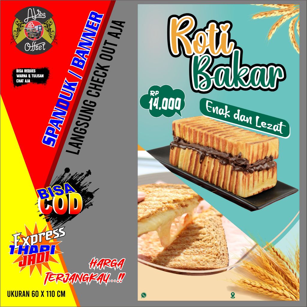 Jual SPANDUK ROTI BAKAR 222 UKURAN 60X110CM | Shopee Indonesia
