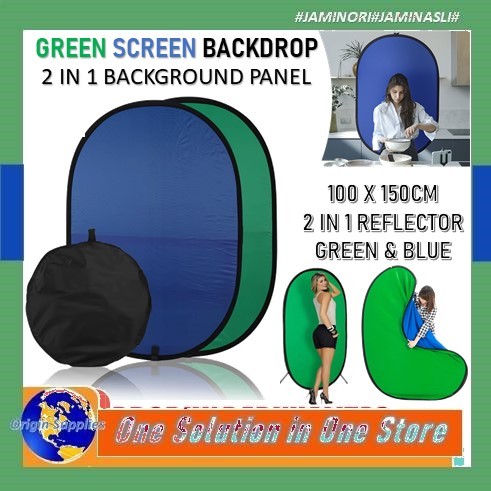 Jual 2-in-1 Green Screen Backdrop Portable Background for Live, Zoom ...