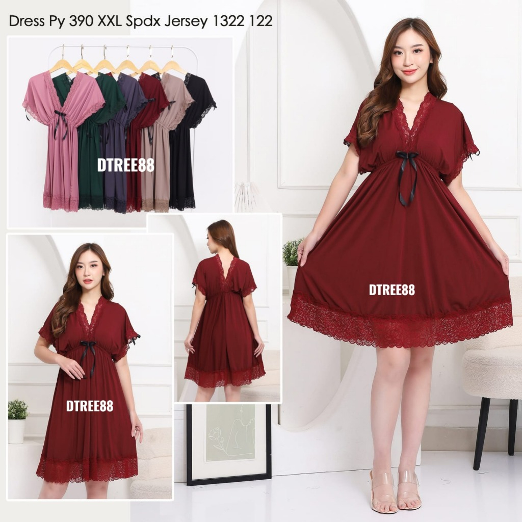 Jual Dtree . ( PREMIUM QUALITY ) SERAFIN Dress Premium Jumbo Spandek Sutra XXL ( 390 ) | Shopee ...