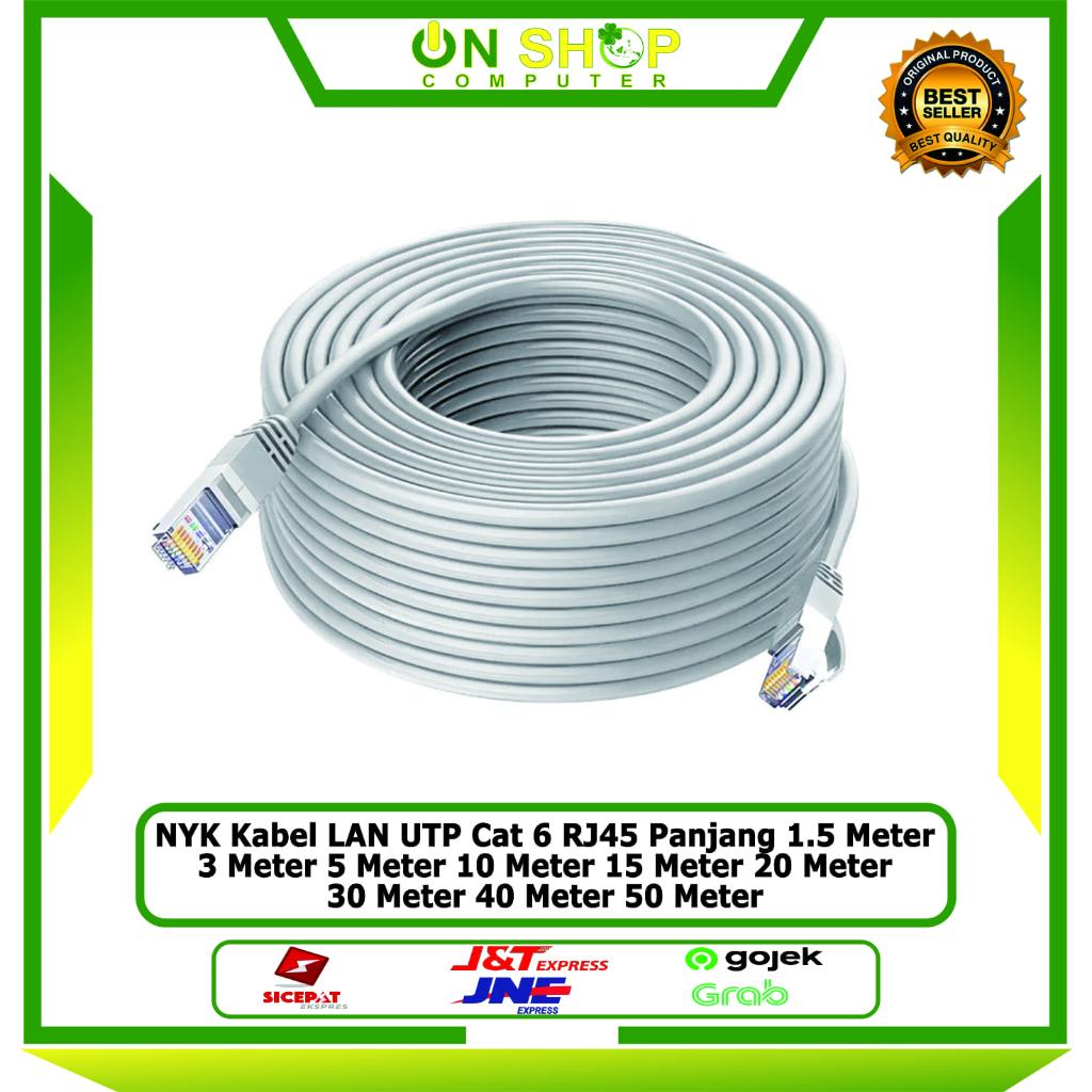 Jual Kabel LAN UTP Cat 6 RJ45 Panjang 1.5 Meter 3 Meter 5 Meter 10 Meter 15 Meter 20 Meter 30 ...