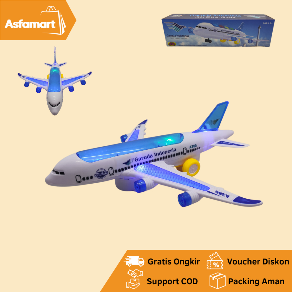 Jual Mainan Anak Miniatur Pesawat Terbang Garuda Indonesia Airbus Bumb ...