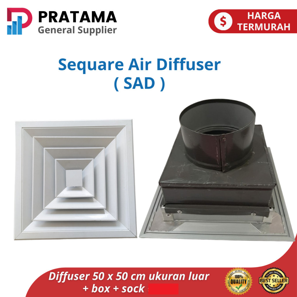 Jual grille air Diffuser ukuran 37 x 37 cm + OBD + sock 10" inch warna ...