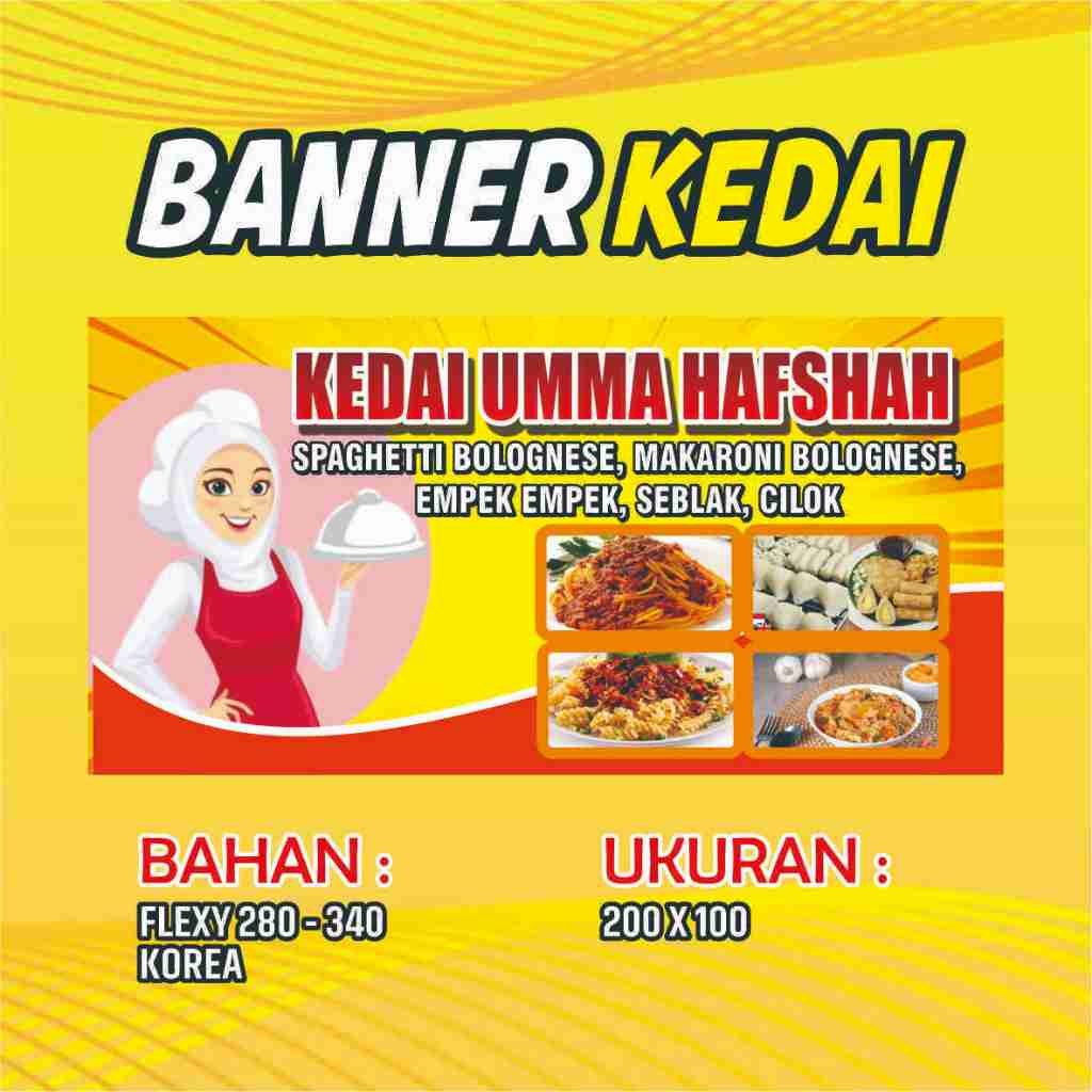 Jual Spanduk Banner Kedai/ Banner Kedai Makan/ Free Desain/ Spanduk ...