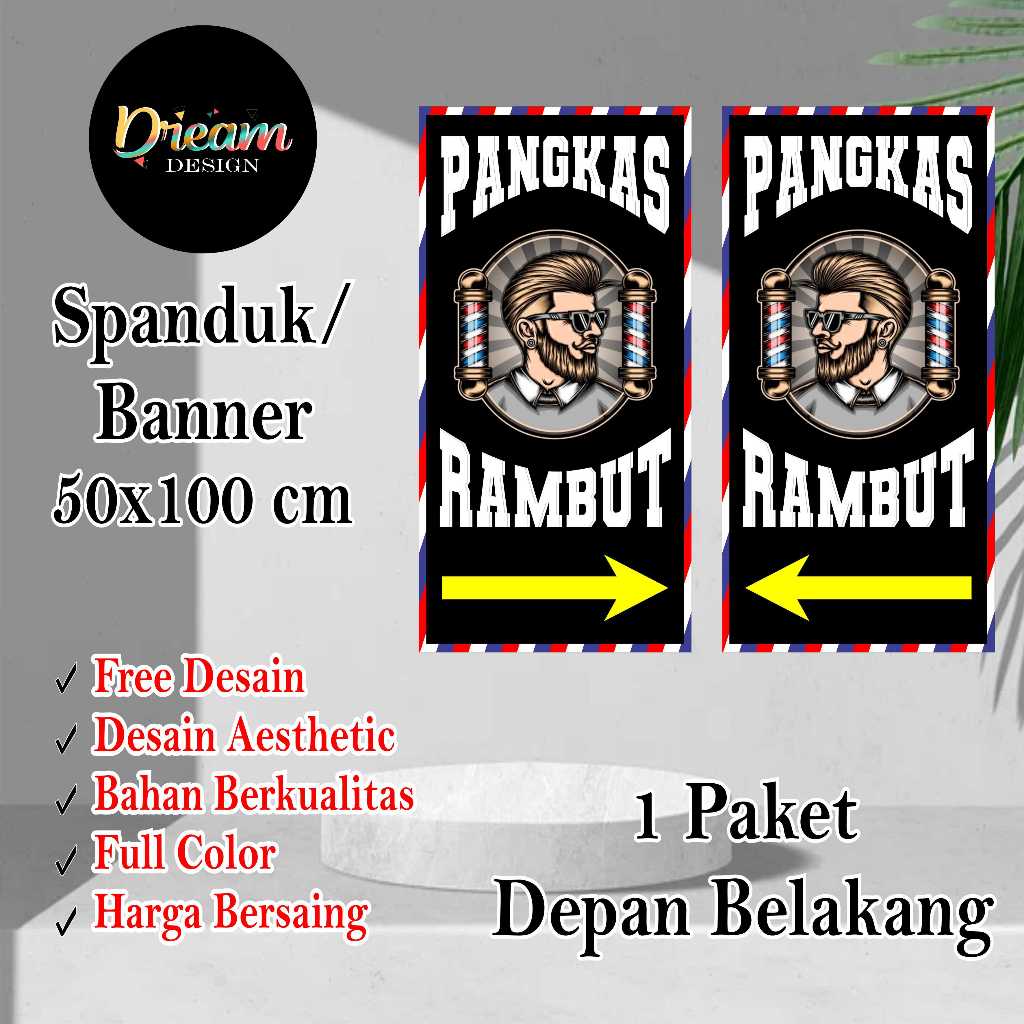 Jual Spanduk Banner Plang pangkas plang model C 50x100 custom desain ...