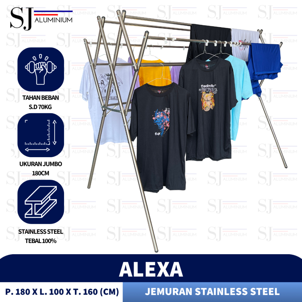 Jual Jemuran ALEXA - Jemuran Jumbo Stainless Steel - Jemuran Pakaian / Baju / Rak Handuk ...