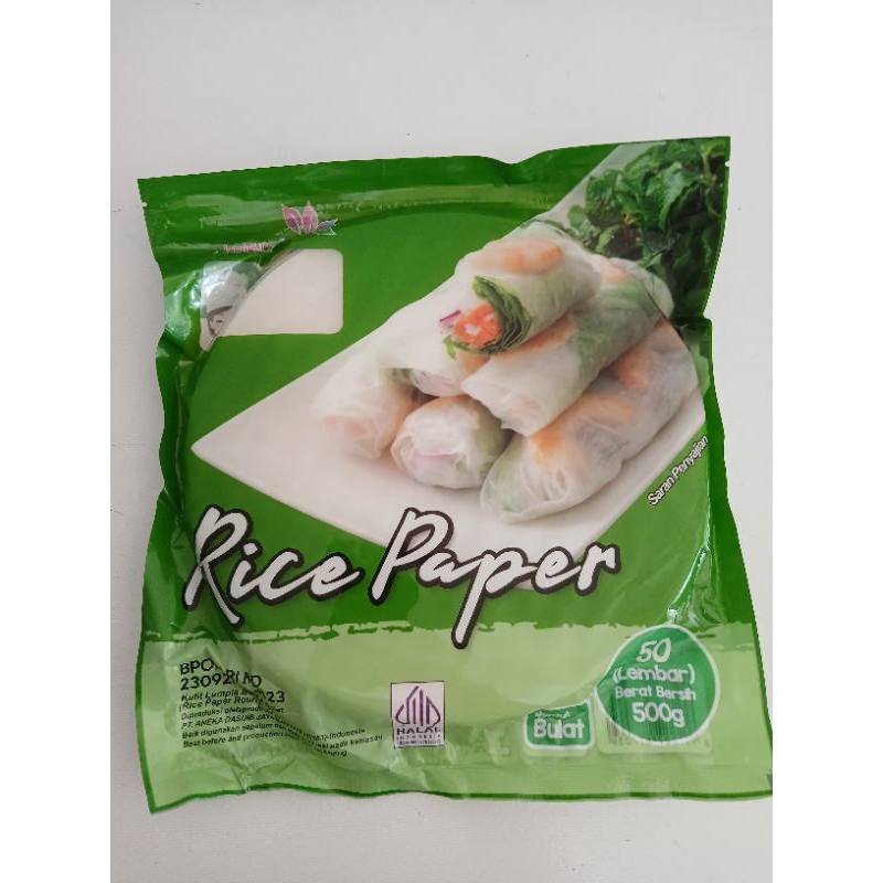 Jual Rice paper 500gr / kulit lumpia tepung beras 50 lembar - untuk ...