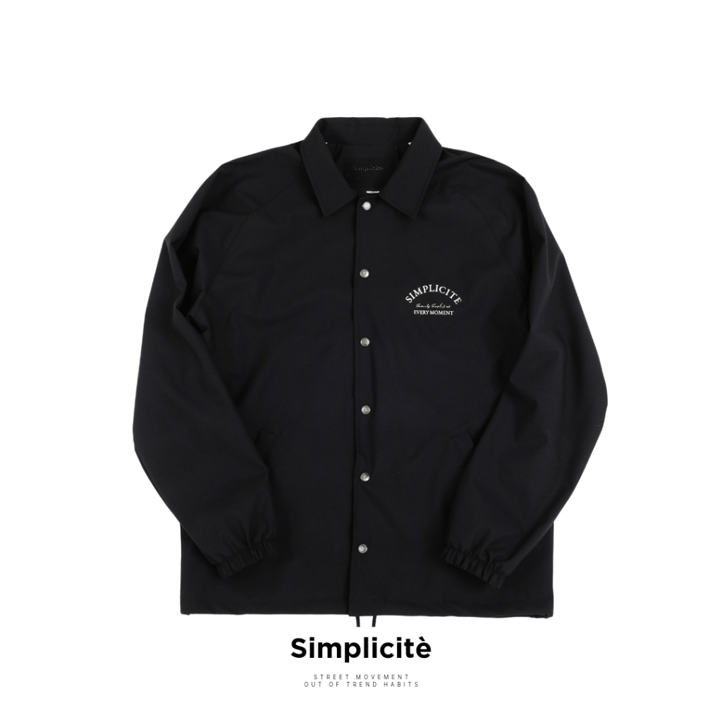 Jual SMOOTH BASIC Taslan Signature Rumer Coach Jacket Black Simplicite Series | Shopee Indonesia