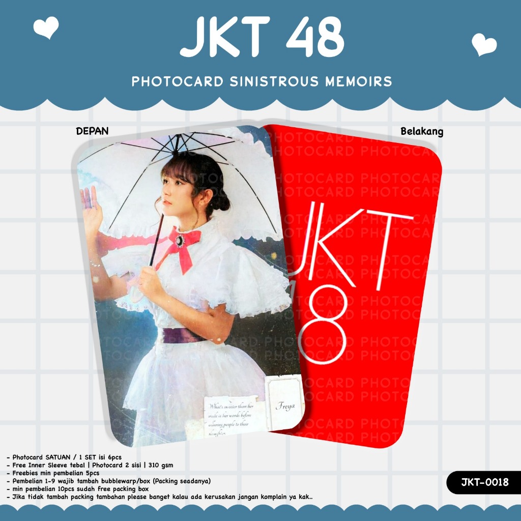 Jual PHOTOCARD JKT48 EDISI SINISTROUS MEMORIS KOLEKSI TERBARU 2 SISI LAMINASI GLOSSY UNOFFICIAL ...