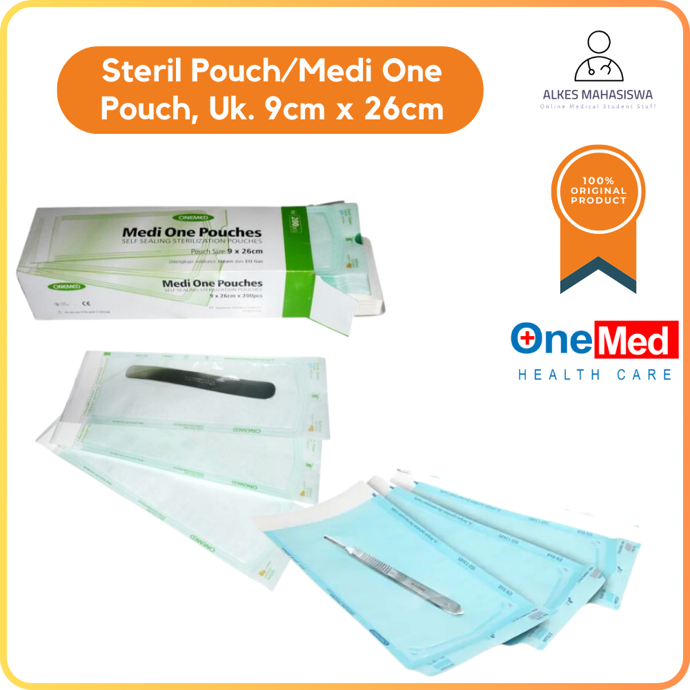 Jual Sterile Pouch Plastik Sterilisasi Medi One 9cm X 26 cm Onemed ...
