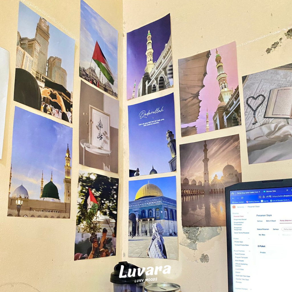 Jual Poster Dinding ISI 12 Gambar Tema Islami Quotes Kakbah Muslim ...