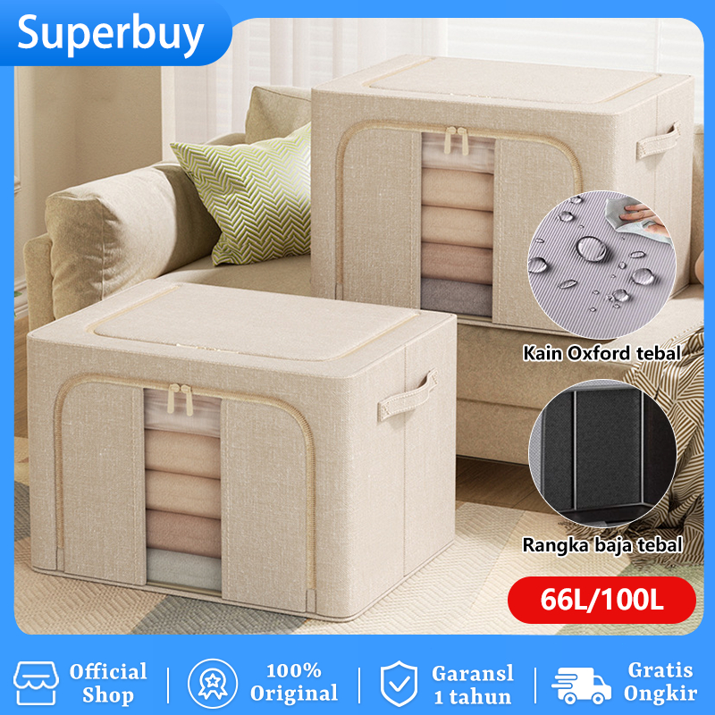 Jual 【COD READY】Box baju 66L-110L Box Storage｜Kain Oxford kotak ...