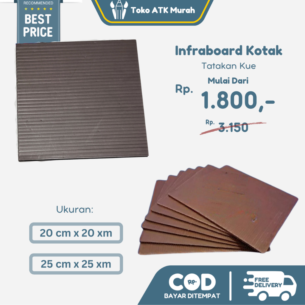 Jual Impraboard Kotak 20 x 20 cm / 25 x 25 cm Infraboard Board Alas ...