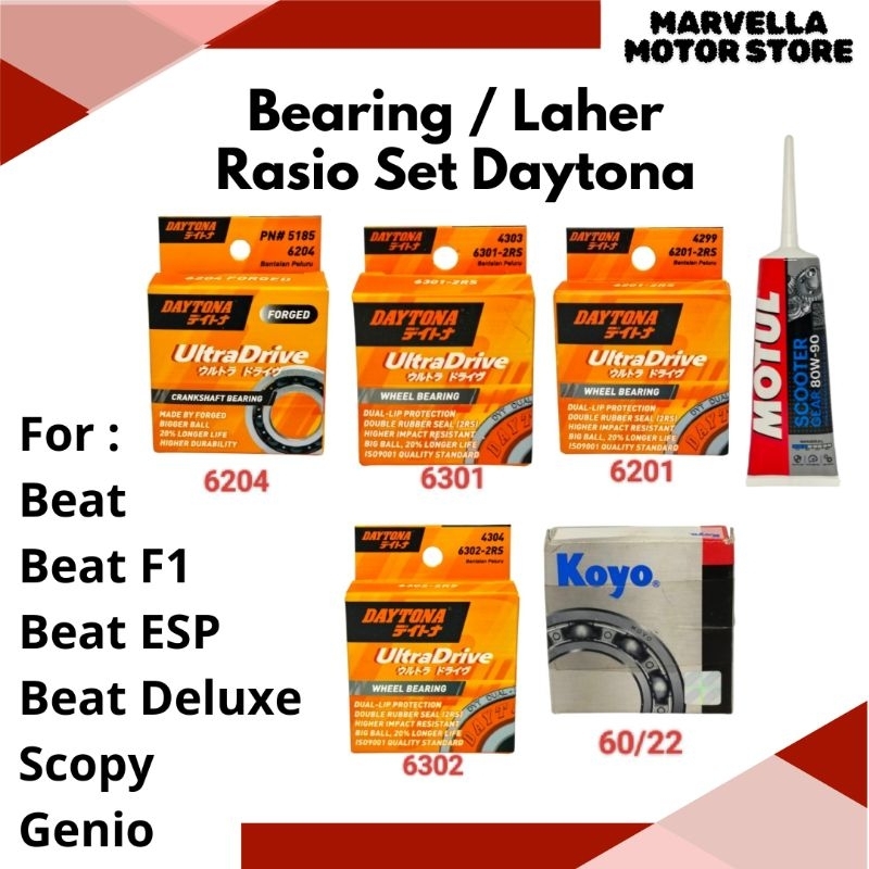 Jual Laher Bearing Rasio Set Beat Beat F1 Beat Esp Genio Beat Deluxe ...