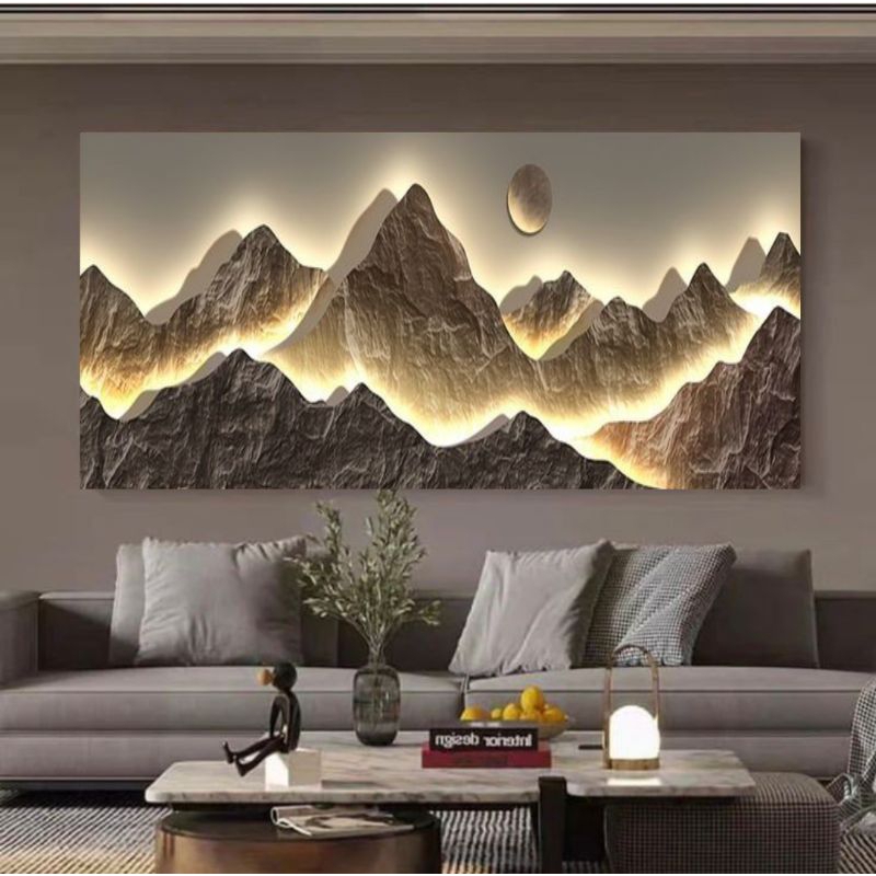 Jual Lukisan dinding abstrak gunung modern art tekstur timbul hiasan ...