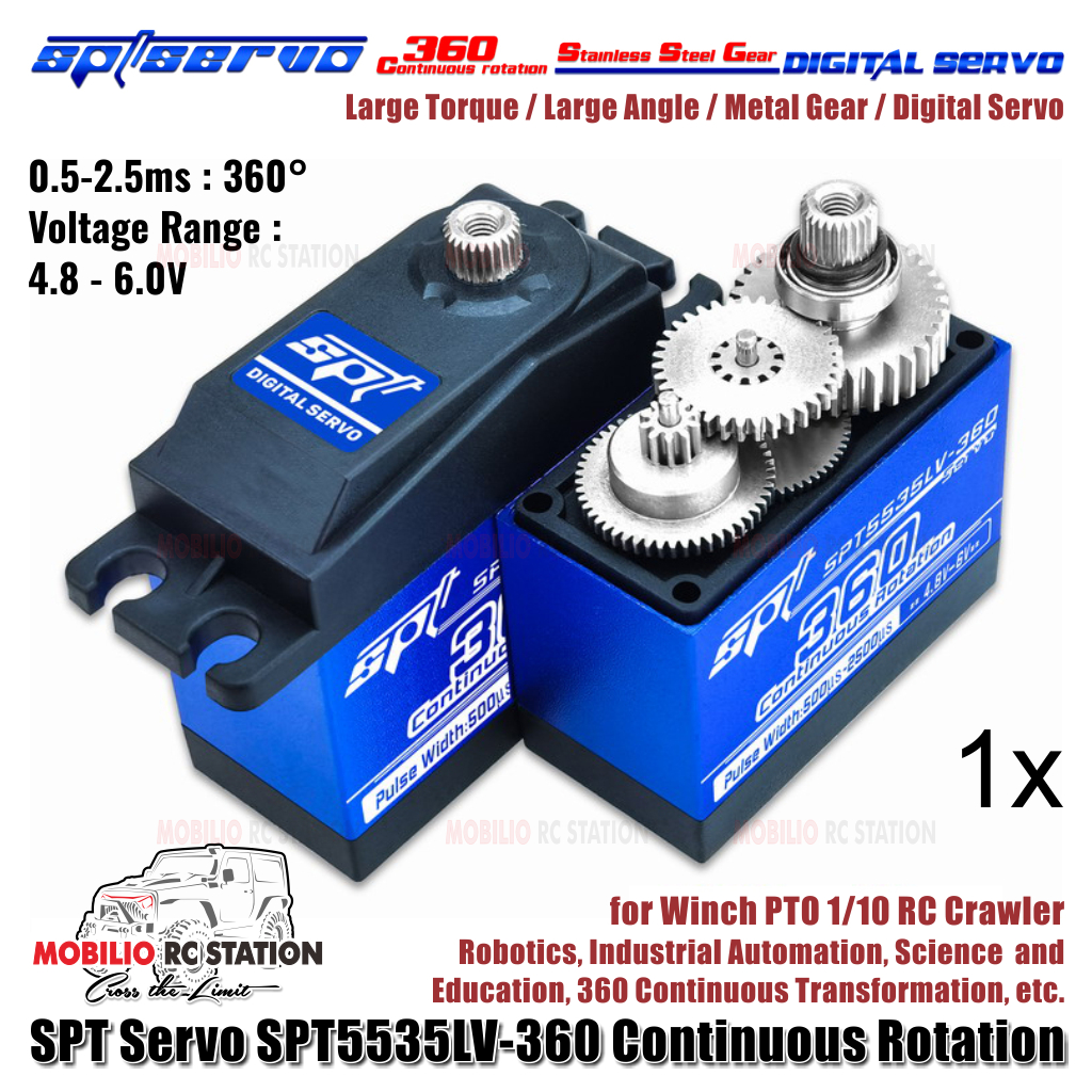 Jual SPT Servo SPT5535LV-360 Continuous Rotation Metal Gear Digital ...