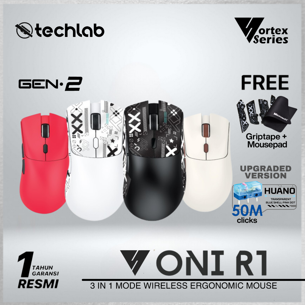 Jual Vortexseries ONI R1 Wireless Ergonomic Gaming Mouse 3in1 ...
