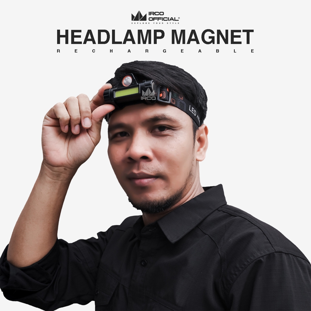 Jual IRCO Headlamp Outdoor Waterproof Charger Free Kabel USB - Senter ...