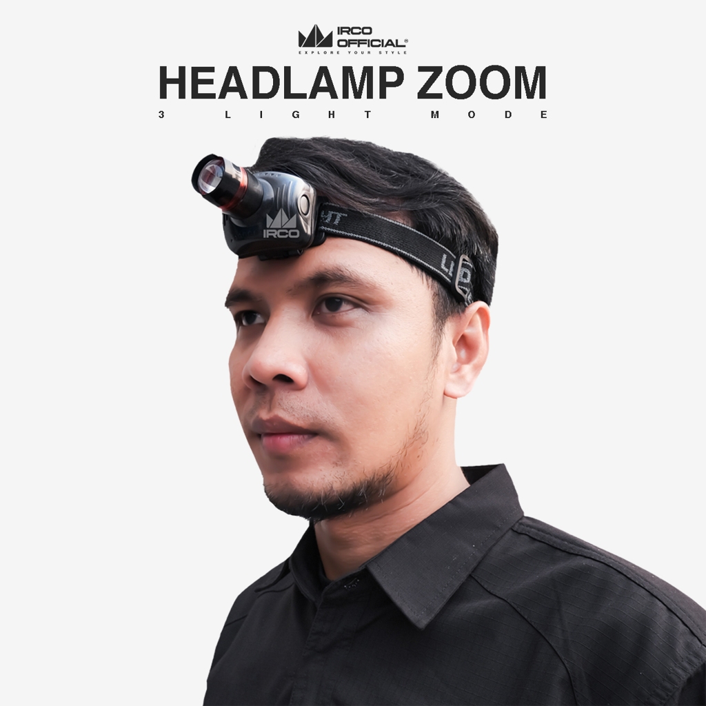 Jual IRCO Headlamp Zoom Outdoor Waterproof Baterai Lepas A3 - Senter ...
