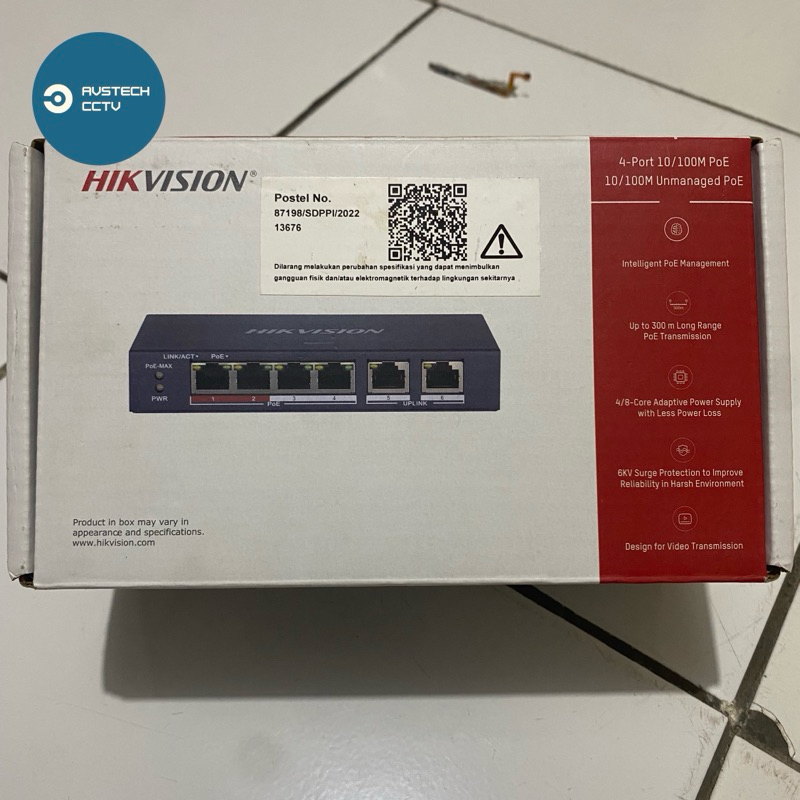 Jual Hikvision PoE Switch Hub POE 4 Port + 2 Uplink DS-3E0106P-E/M 10/100 RJ45 | Shopee Indonesia