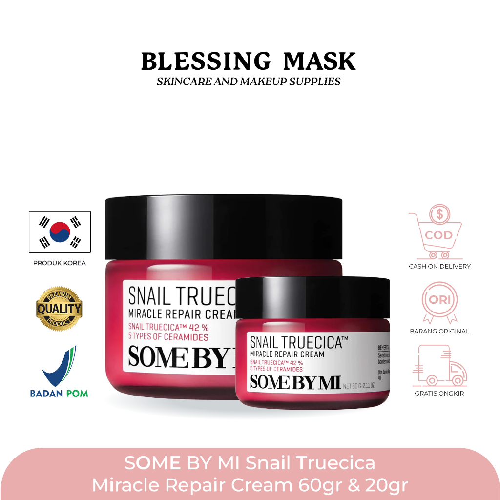 Jual SOMEBYMI SNAIL TRUECICA MIRACLE REPAIR CREAM - 60gr | 20gr - SOME ...