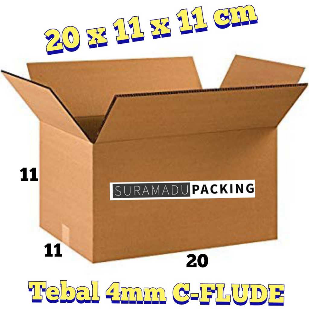 Jual Kardus box karton packing 20x11x11 cm Packing Polos dan Tebal 4mm ...
