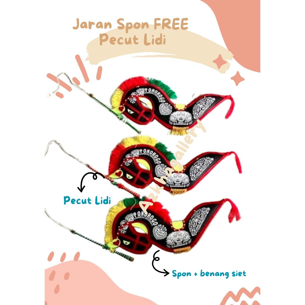 Jual Kuda Lumping Spon Kain FREE PECUT / Jaran Kepan Spon Kain Tebal ...