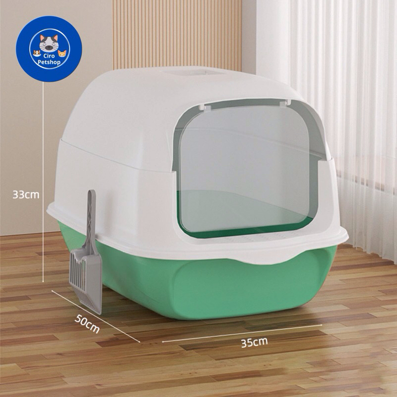 Jual tempat pasir kucing cat liter box tutup (1 set dengan sekop ...