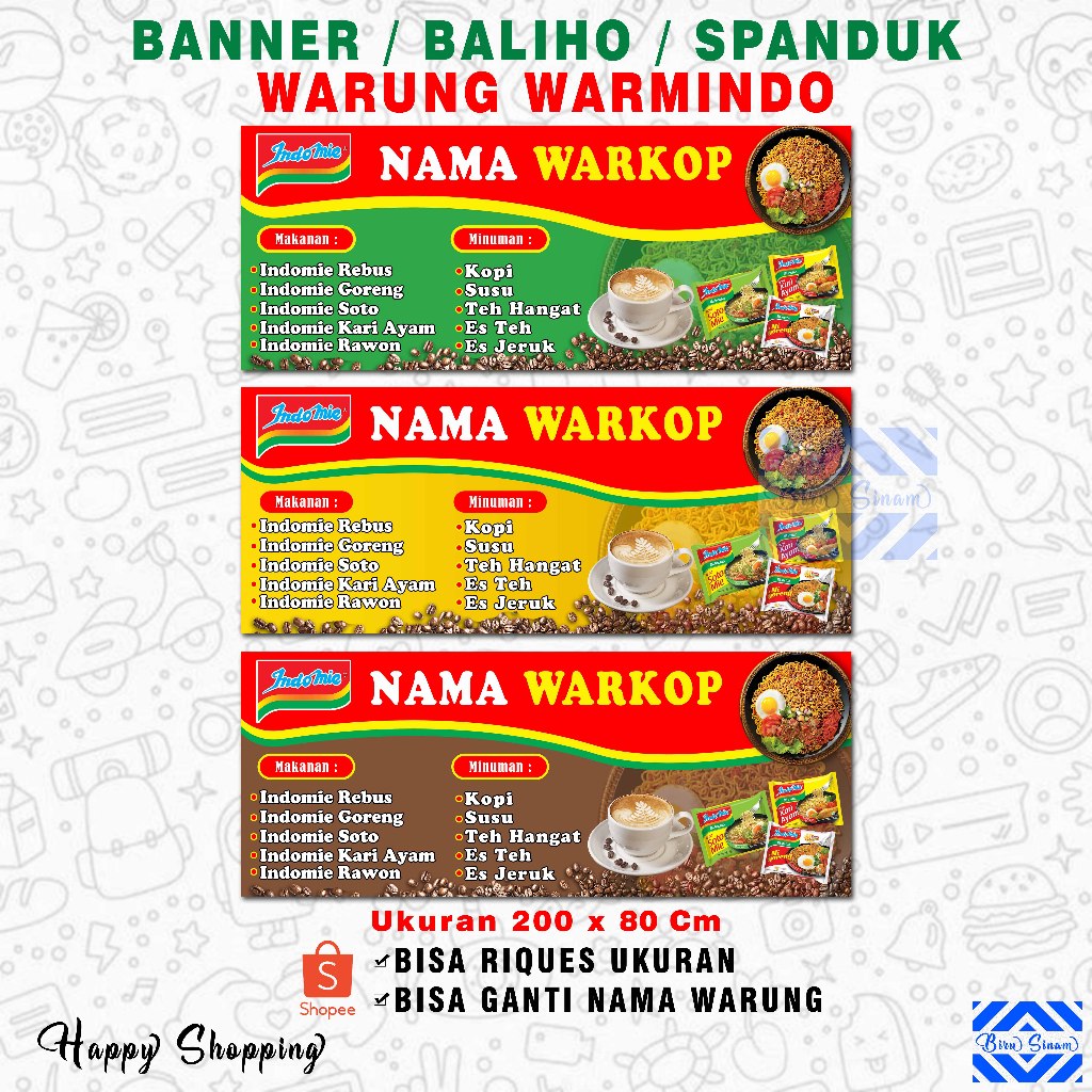 Jual Banner Spanduk Warung Mie Warmindo Ukuran 200x80Cm MURAHHHH ...