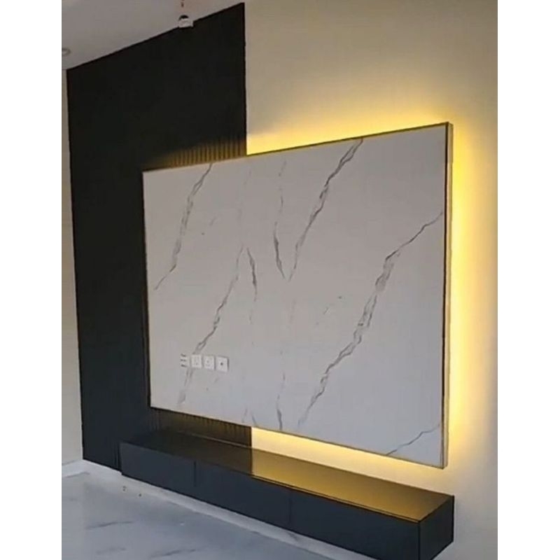 Jual backdrop Tv backdrop dinding backwall panel dinding panel tv efek ...