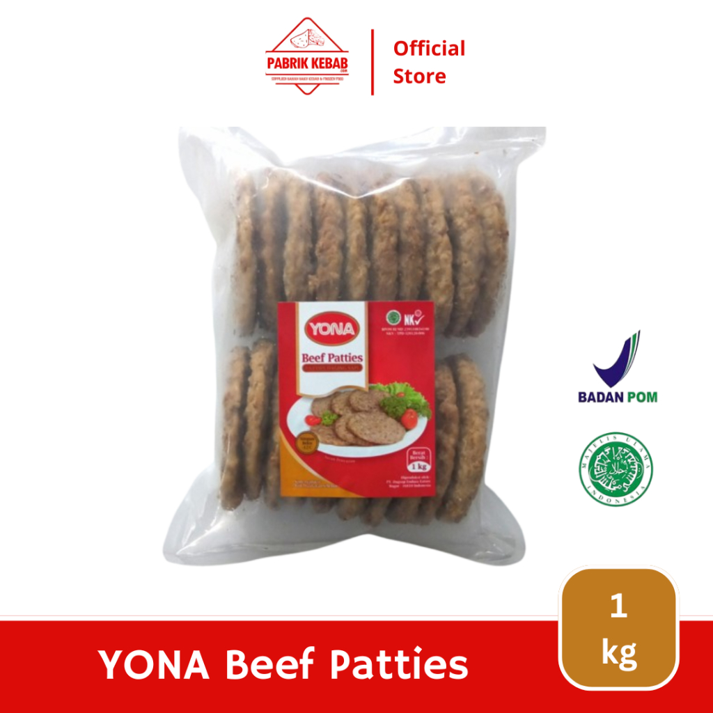 Jual YONA Beef Burger - Daging Burger - Beef Patties 1 Kg Isi 20 ...