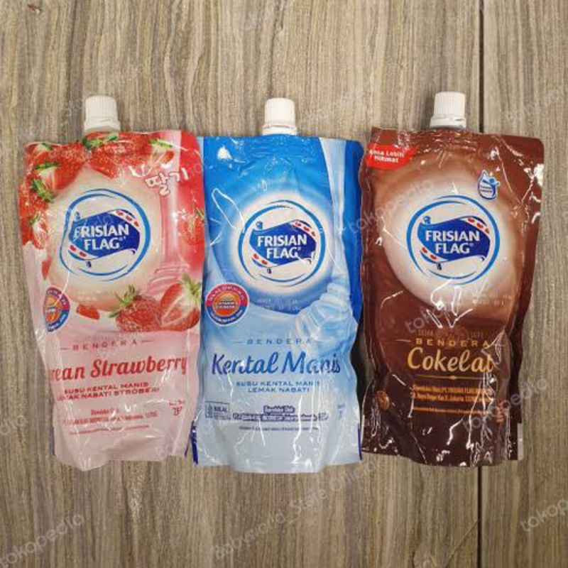 Jual frisian flag skm pouch rasa stroberi /coklat/putih 260 gram ...