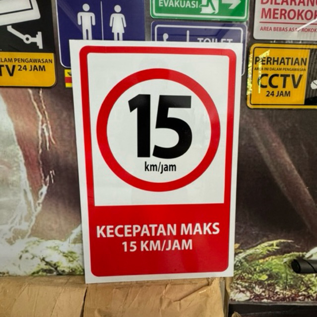 Jual Sign/Rambu Kecepatan Maks 15 km/jam uk 40x30cm | Shopee Indonesia