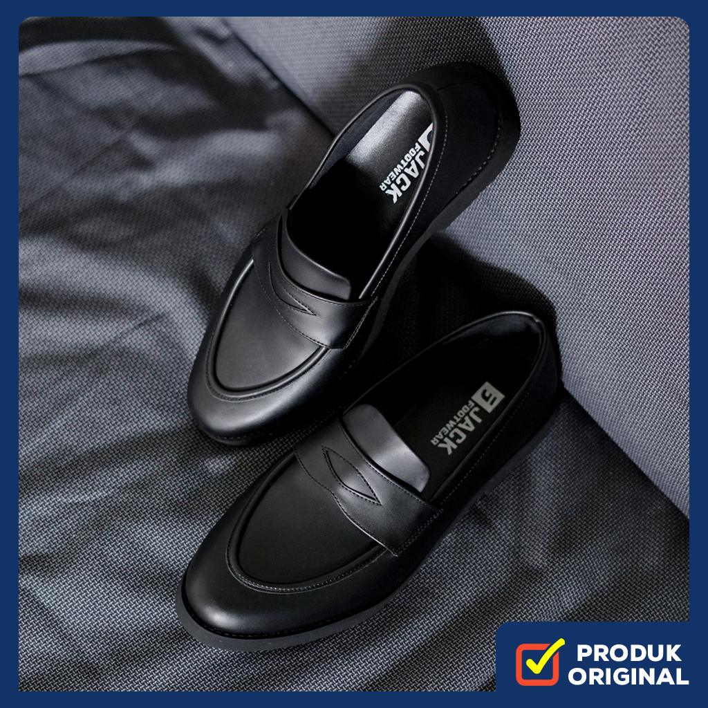 Jual MALVIN BLACK ORIGINAL x JACK Sepatu Loafers Full Hitam Pria Slip ...