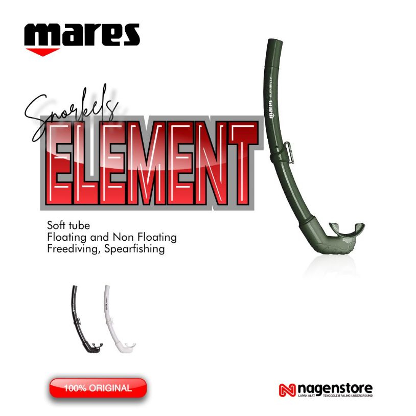 Jual Snorkel Mares Pure Passion Element Floating dan Non Floating Hitam ...