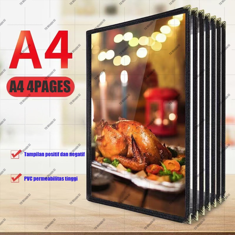 Jual Menu Sampul Buku Transparan A4 Buku Menu Cover Restoran Kulit ...