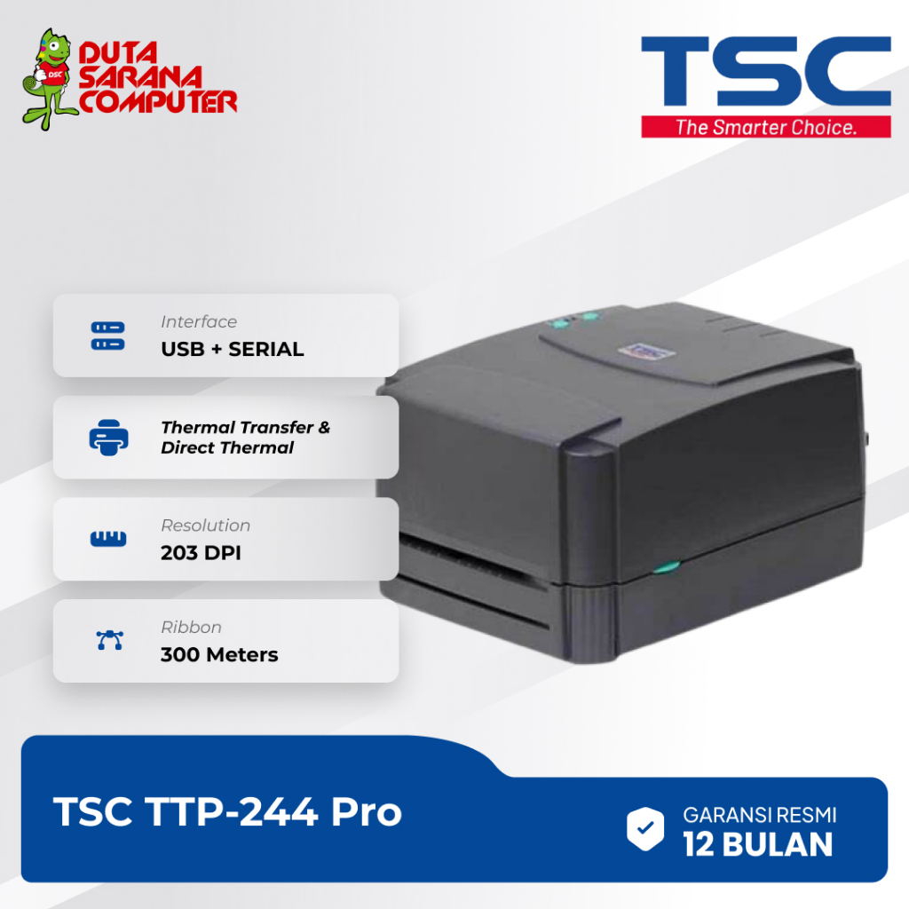 Jual TSC TTP 244 PRO Printer Barcode Label Sticker Thermal- Garansi ...