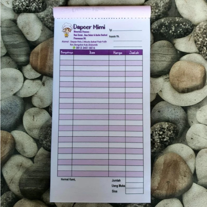 Jual NOTA CUSTOM NOTA 1/3 folio full warna SEMUA JENIS USAHA ( FREE ...