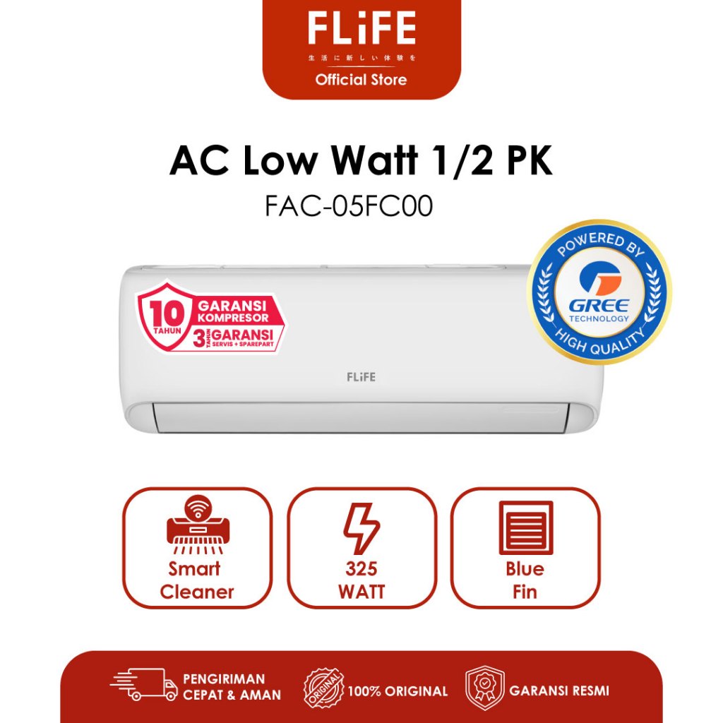Jual FLIFE AC LOW WATT 1/2PK - Hemat Listrik - Self Diagnosis -Auto ...
