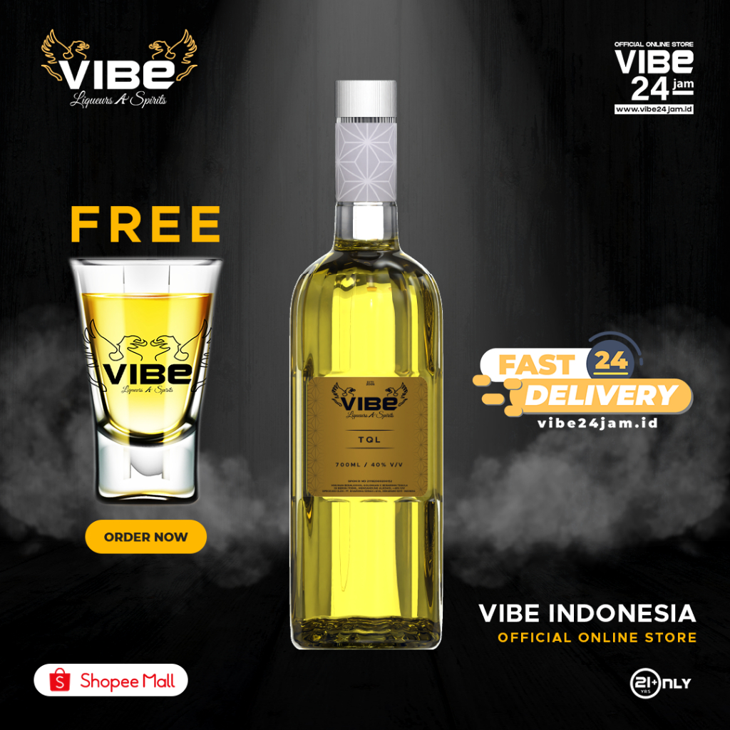 Jual Minuman VIBE Tequila Botol 700 ml + Gratis Gelas Sloki (Shot ...