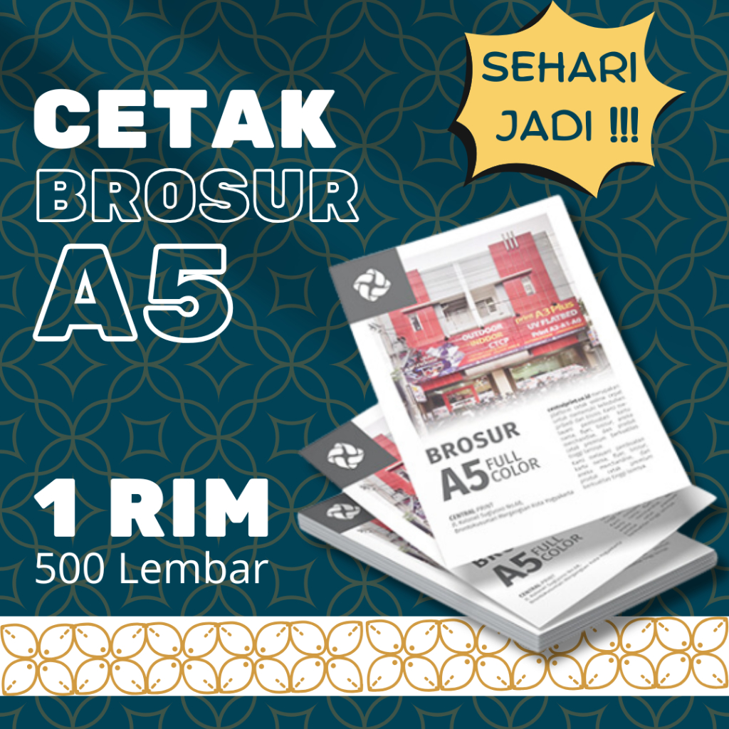 Jual (A5) Cetak Brosur/Pamflet/Flyer/Leaflet Murah Fullcolor 1 RIM ...