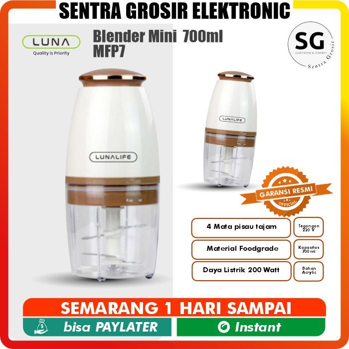 Jual Chopper Blender Mini 700ml MFP7 LUNA LIFE MFP-7 4 blade Processor ...