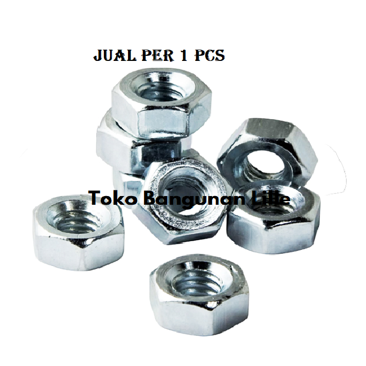 Jual Mur Hex Nut M 3 Galvanis Pengencang Pengikat Ulir Baut M3 Mur Nut ...