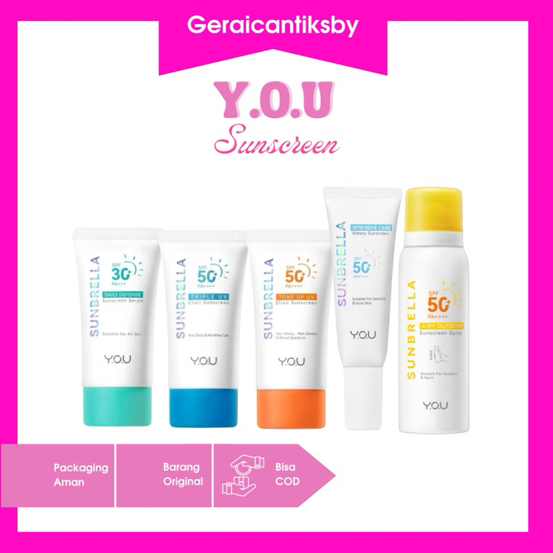 Jual YOU Sunbrella Daily Defense Triple UV Elixir Sunscreen SPF30 ...