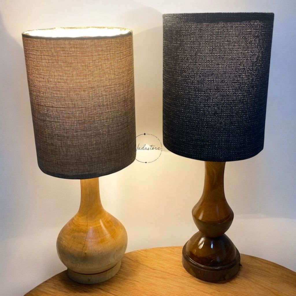 Jual Lampu Meja Nakas Elegant Minimalis Tinggi 50CM / Lampu Meja Kain ...