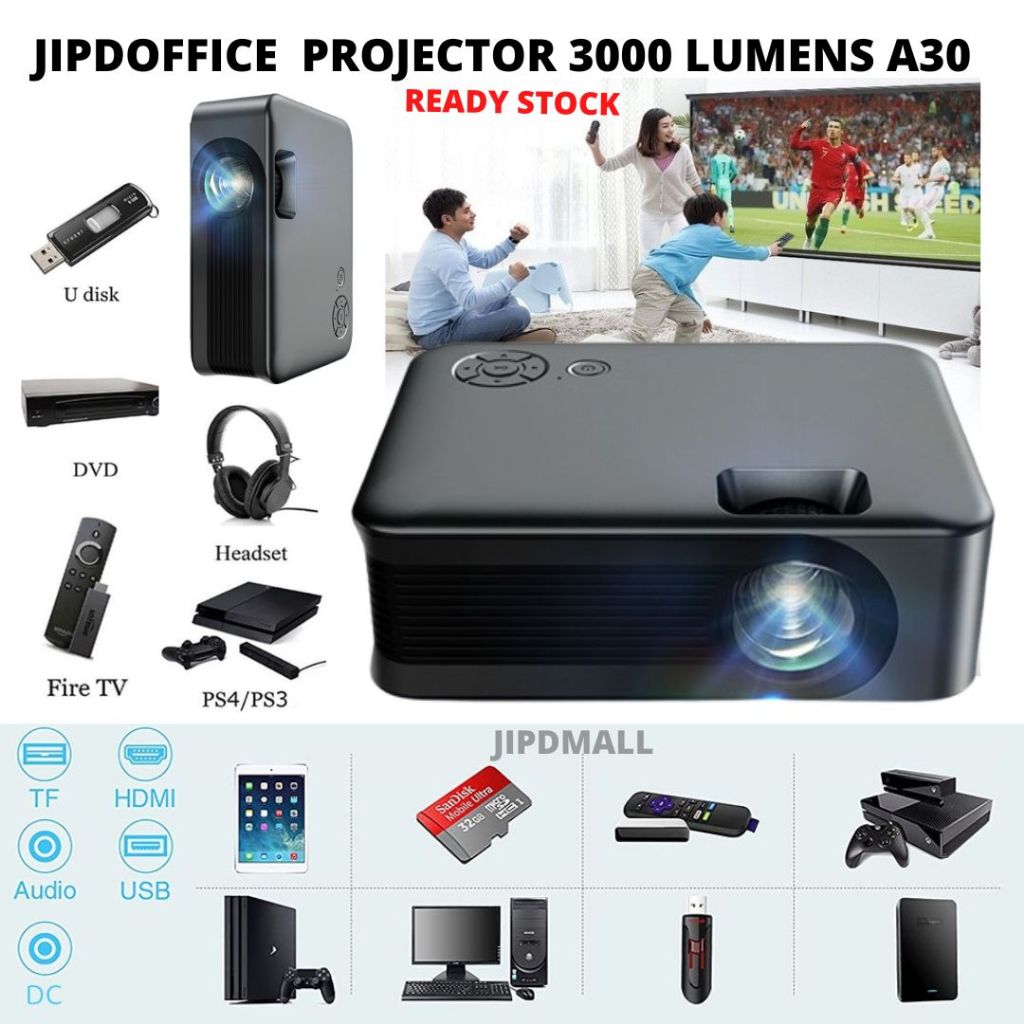 Jual JIPDoffice Infocus Proyektor Mini Portable LED Full HD 1080P Dari ...