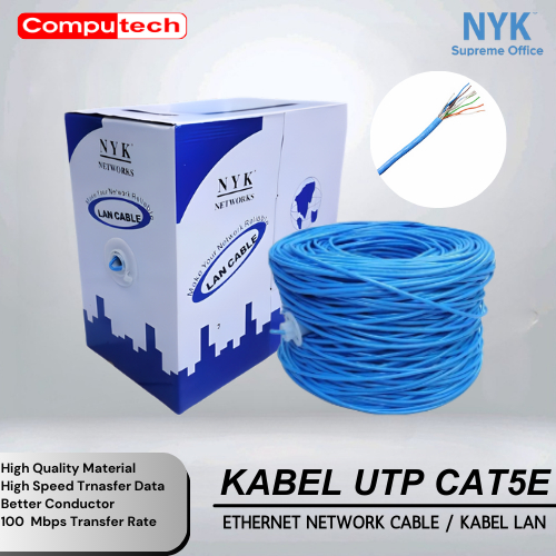 Jual NYK Kabel LAN UTP CAT5E 305M / 1 BOX Ethernet Network Cable ...