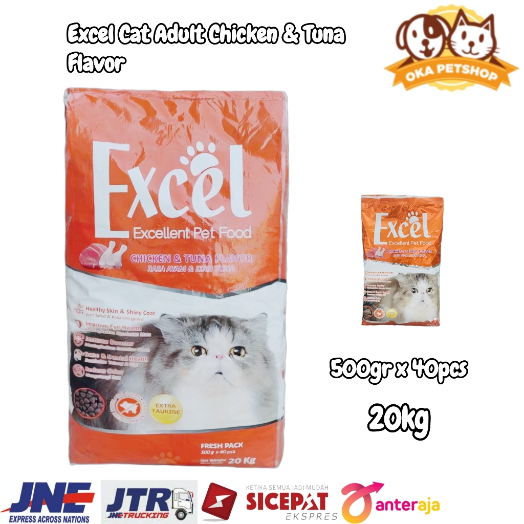 Jual Excel Adult Chicken Tuna Segitiga 20kg - Makanan Kucing Dewasa via ...