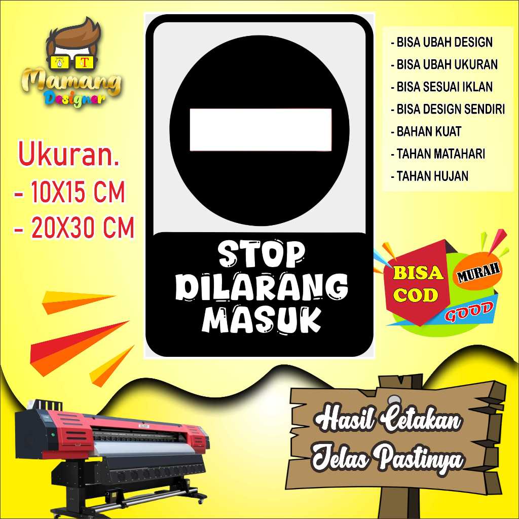 Jual Cetak Sticker Tulisan Stop Dilarang Masuk Keren Putih | Shopee ...