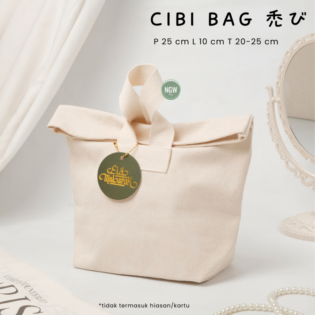 Jual CIBI BAG handle canvas tekuk uk 25 x 10 x 25 goodie bag hampers ...